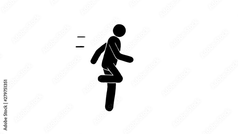 Running stick figure 2D loop animation. Stock Video | Adobe Stock