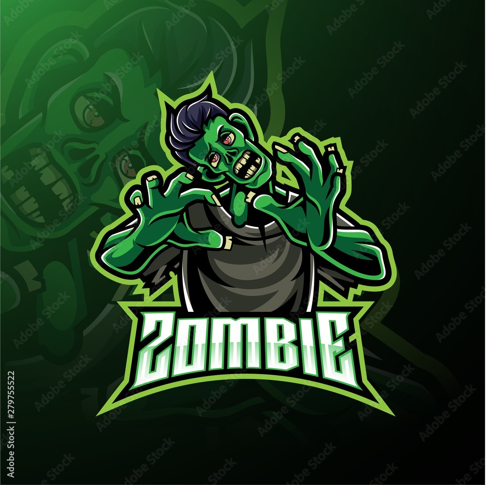 Zombie undead mascot logo design Stock Vector | Adobe Stock