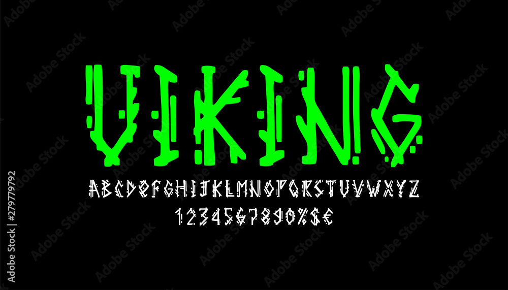 Vikings letters set. Old Norse Scandinavian runes. Celtic alphabet ...