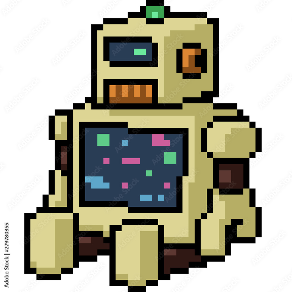 vector pixel art robot toy Stock Vector | Adobe Stock
