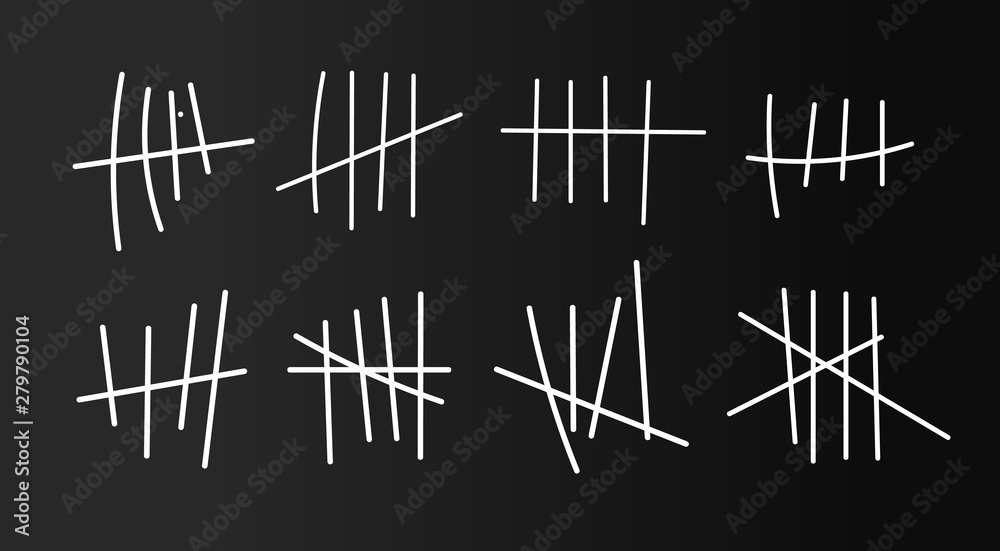 Prison symbols, Jail tally marks. Hand drawn Lines or sticks, strokes ...