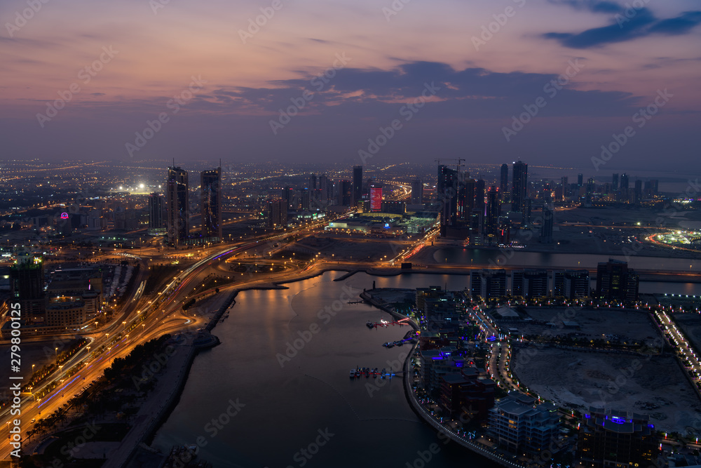 Aerial view of architecture and newly constructed areas in Seef ...