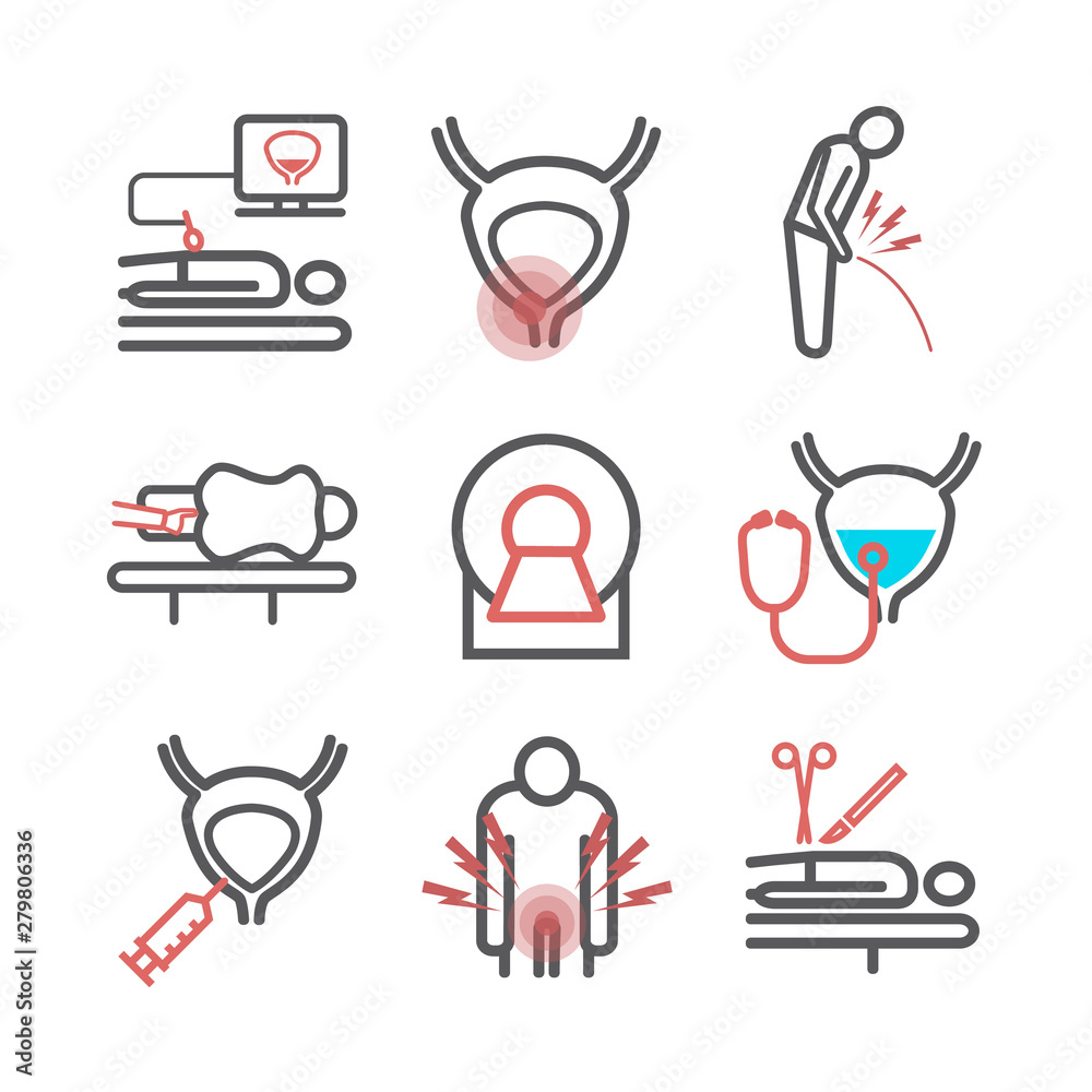 Prostate Cancer. Symptoms, Causes, Treatment. Vector signs for web ...
