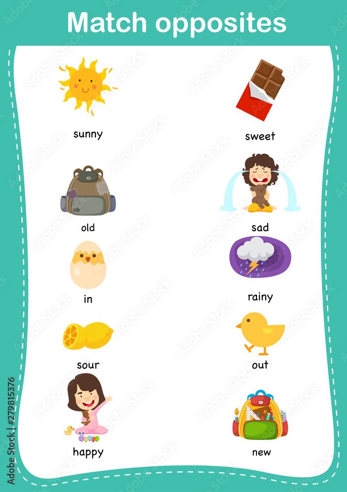 Opposites Matching Worksheets
