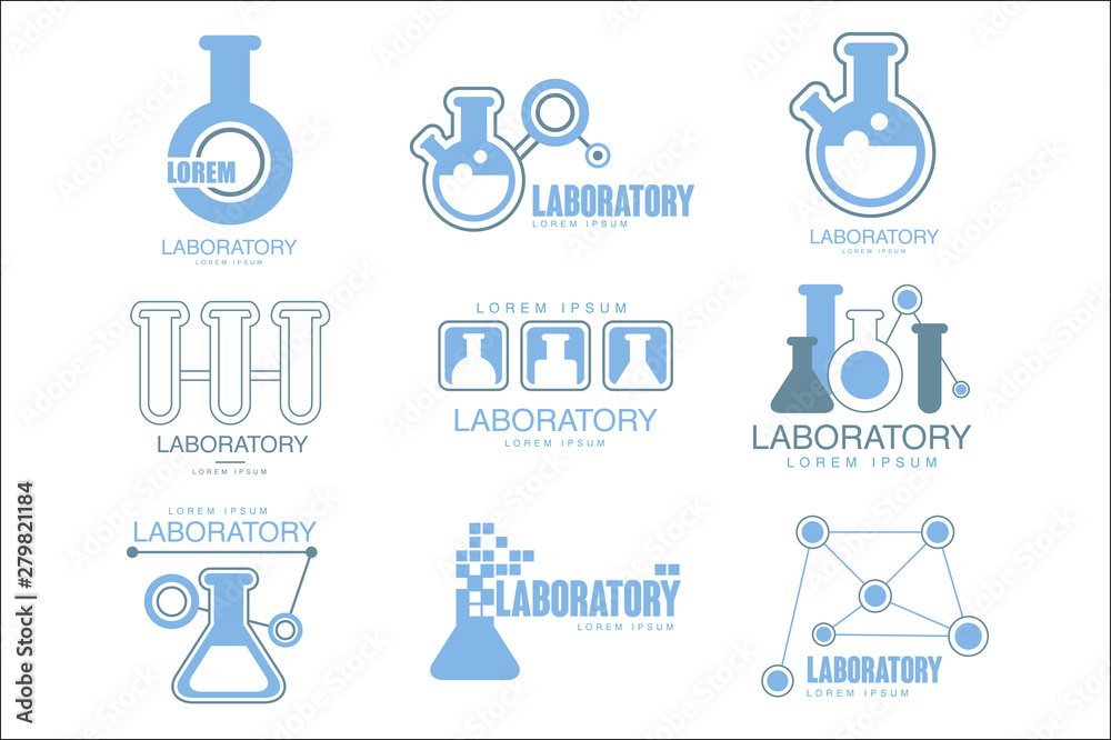 Chemical Laboratory Facility Logo Graphic Design Templates Set In Light ...