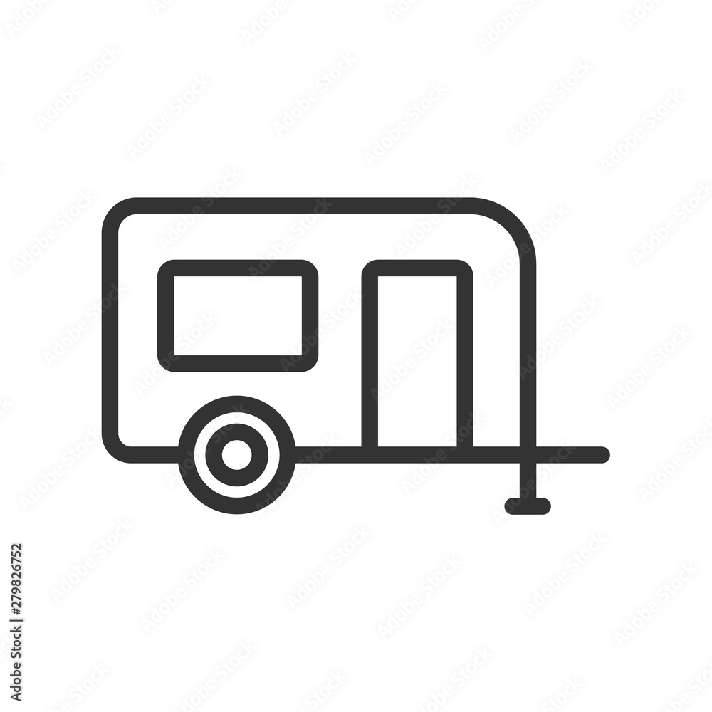 camping trailer outline ui web icon. house on wheels vector icon for ...