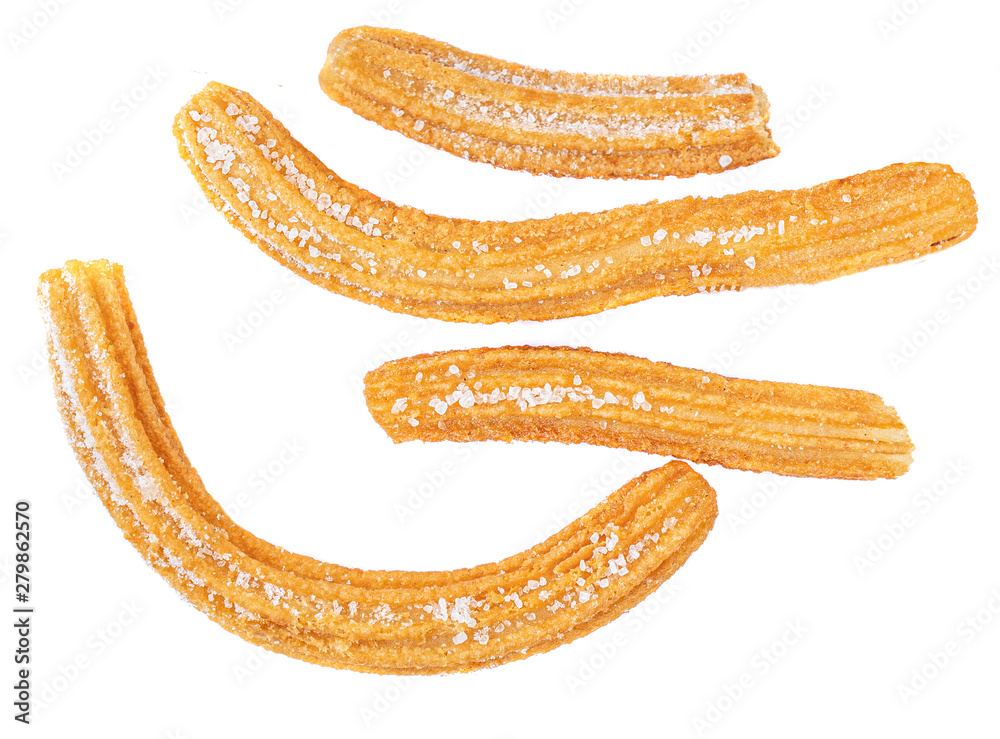 Churros isolated on white background. Traditional spanish cusine ...