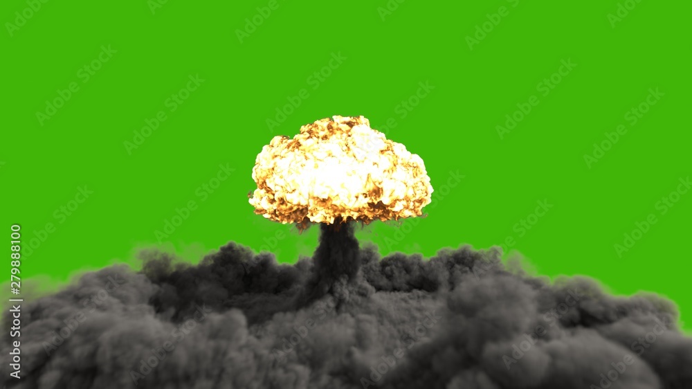 The explosion of a nuclear bomb. Realistic 3D of atomic bomb explosion ...