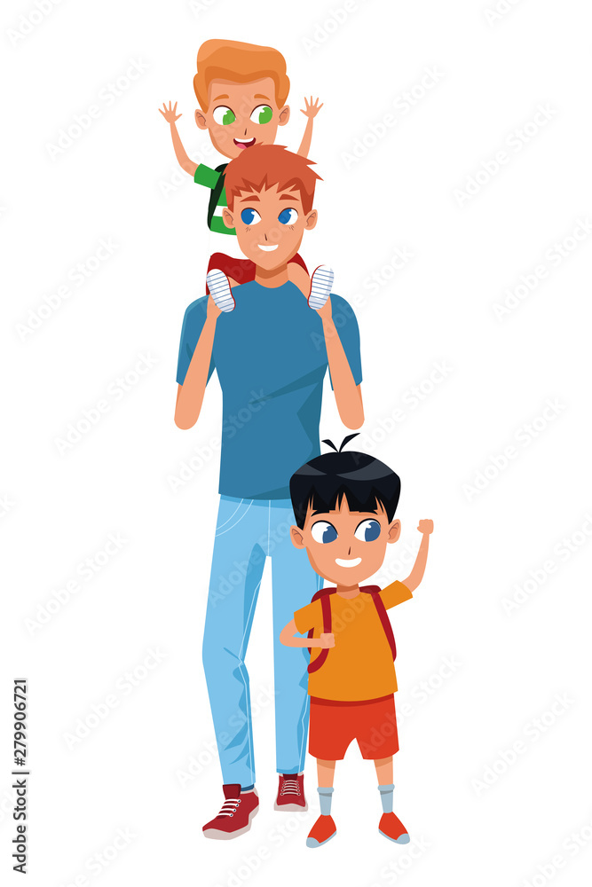 Single Parent Family Cartoon