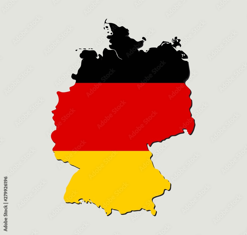 germany flag map icon. concept national symbol, logo design, vector ...