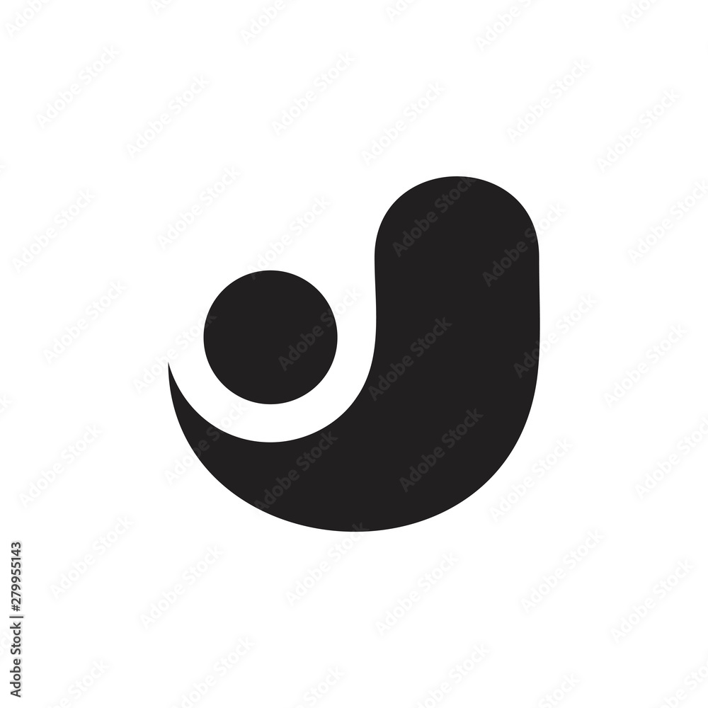 letter j simple curves motion design logo vector Stock Vector | Adobe Stock
