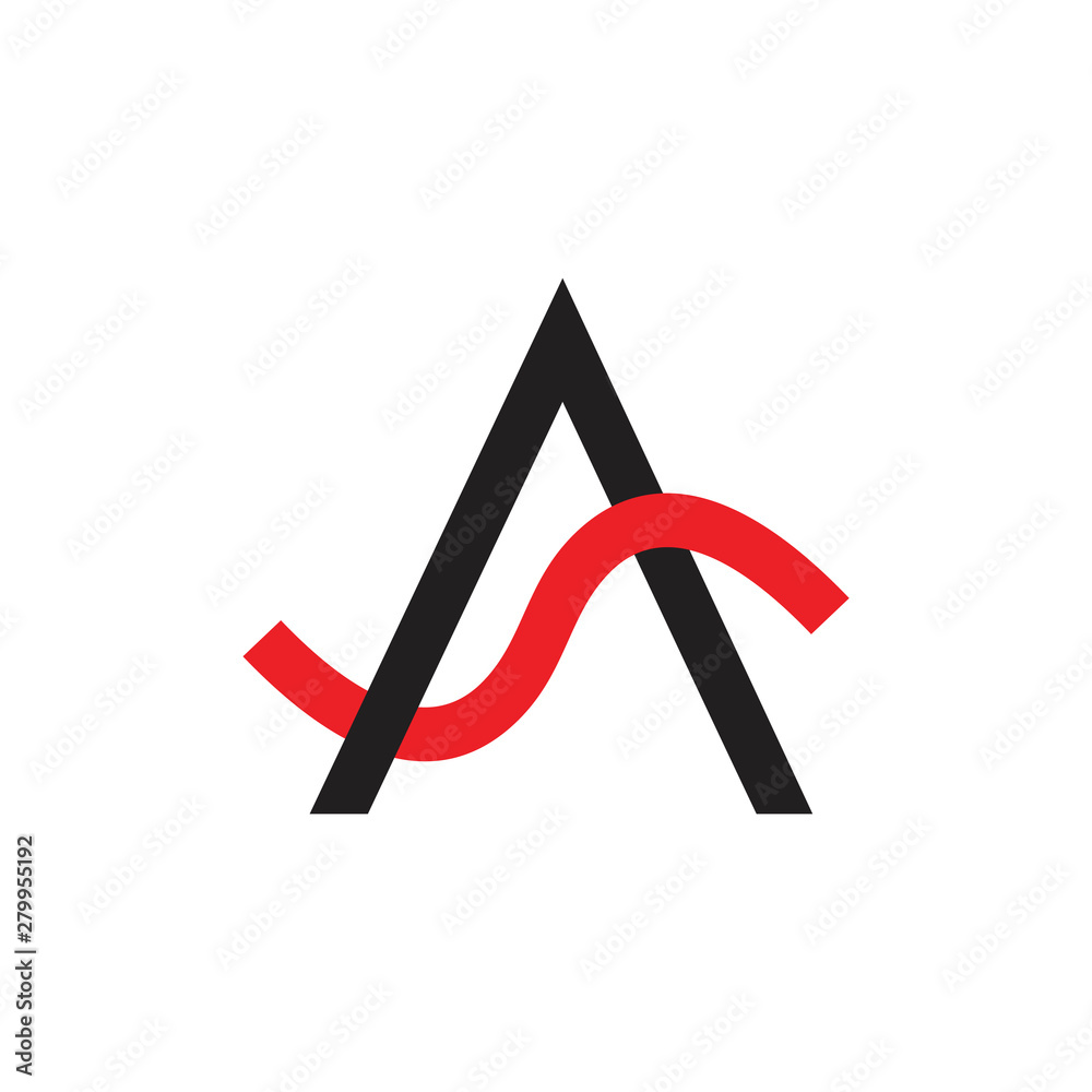 letter as simple overlapping line logo vector Stock Vector | Adobe Stock