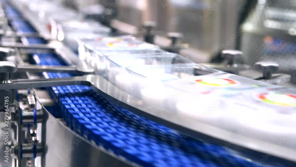 Food products boxs transfer on Automated conveyor systems industrial ...