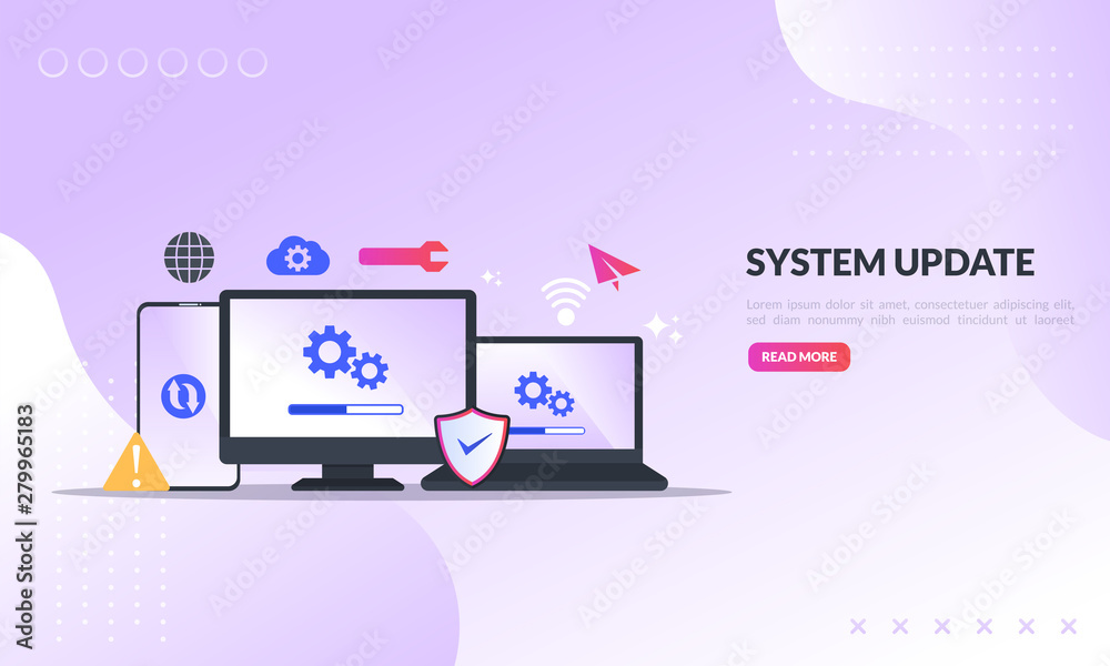 System Update Improvement Change New Version software. Installing ...