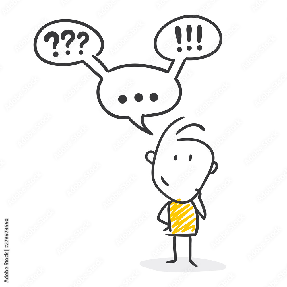 Strichfiguren / Strichmännchen: Frage, Nachdenken, Lösung. (Nr. 432 ...