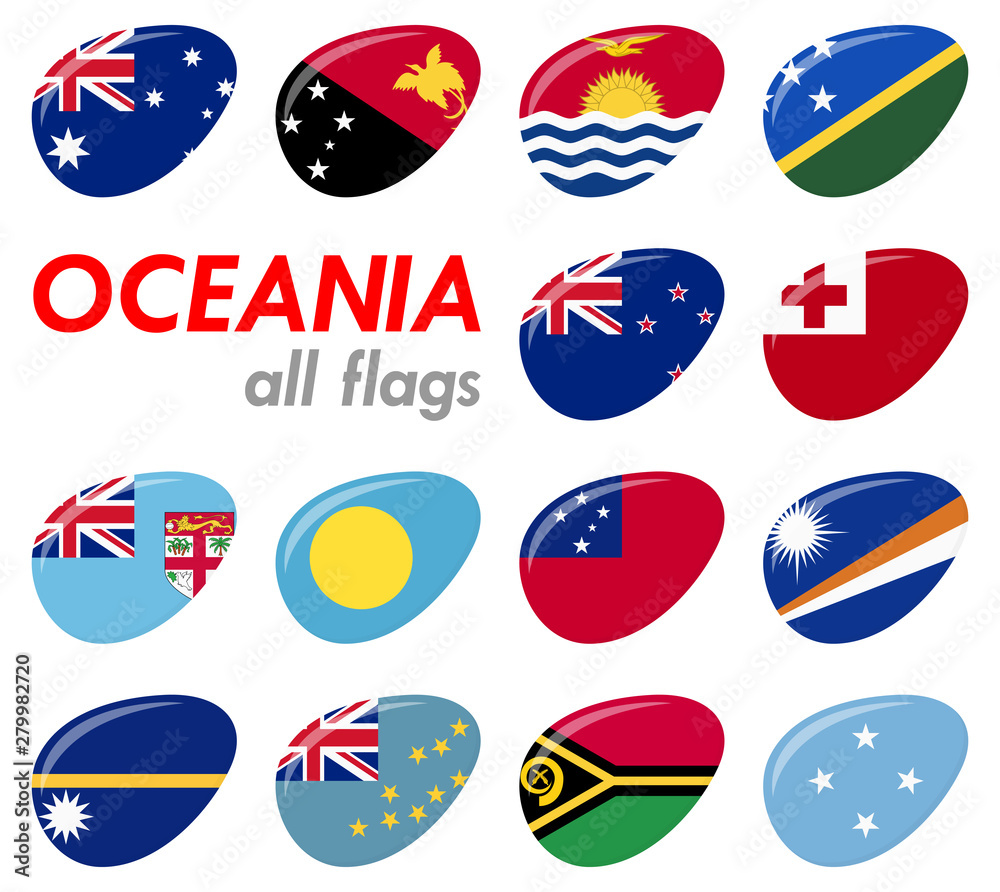 all country flags of Oceania Stock Vector | Adobe Stock