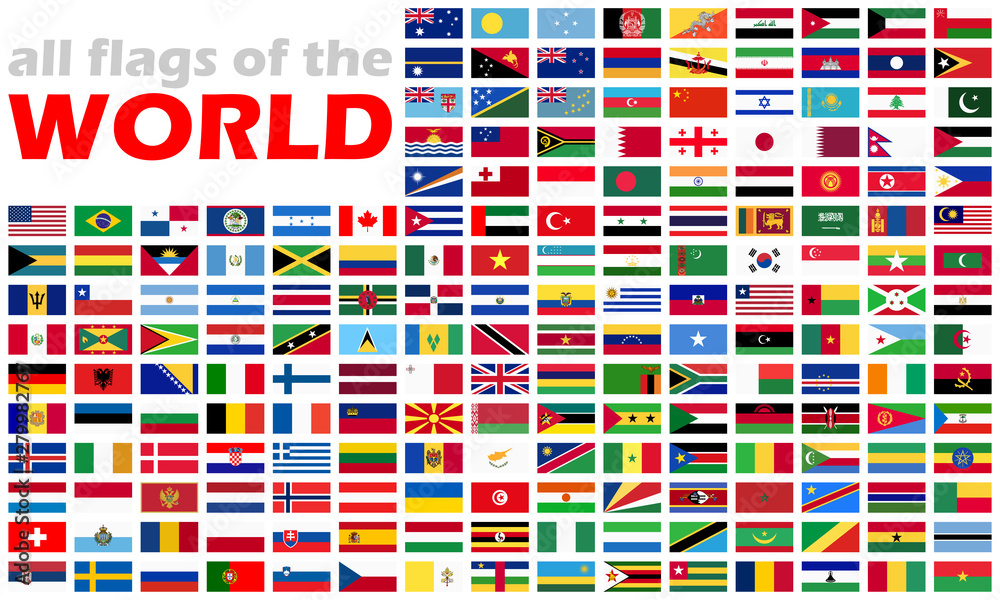 all country flags of the world Stock Vector | Adobe Stock