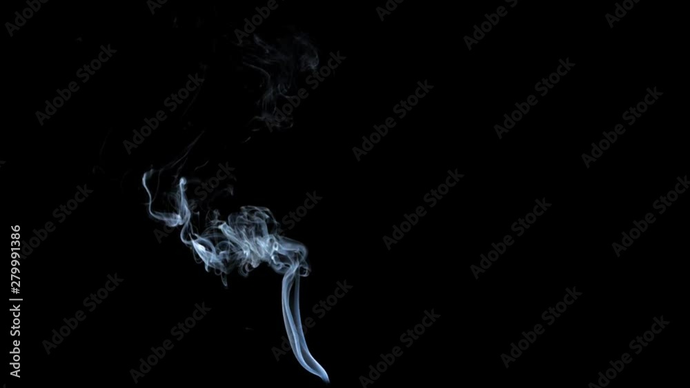 Thin Flexible Trickle of Smoke. Graceful Bends of the Blue Smoke ...