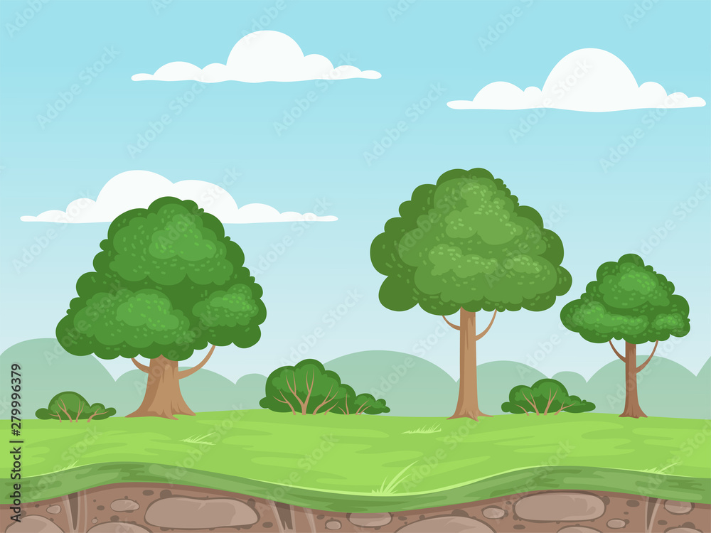 Seamless game nature landscape. Parallax background for 2d game outdoor ...