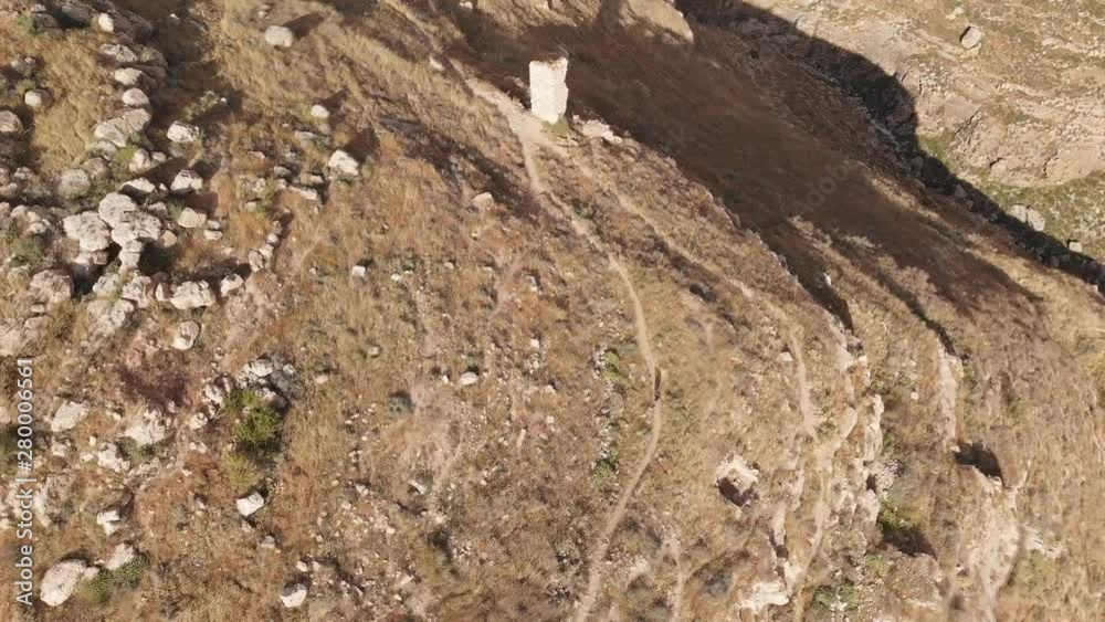 Video Stock Judean Desert Wadi Tekoa. The remains of the monks caves ...