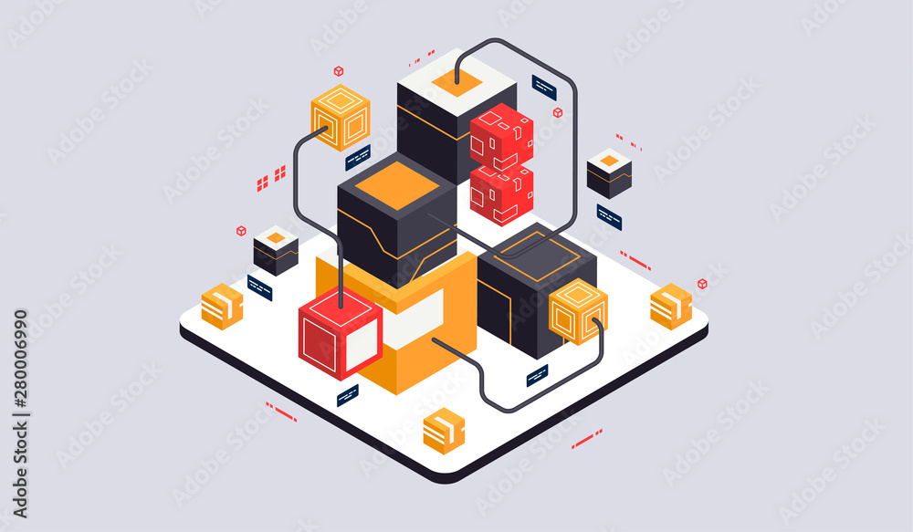 Isometric design concept virtual reality and augmented reality ...