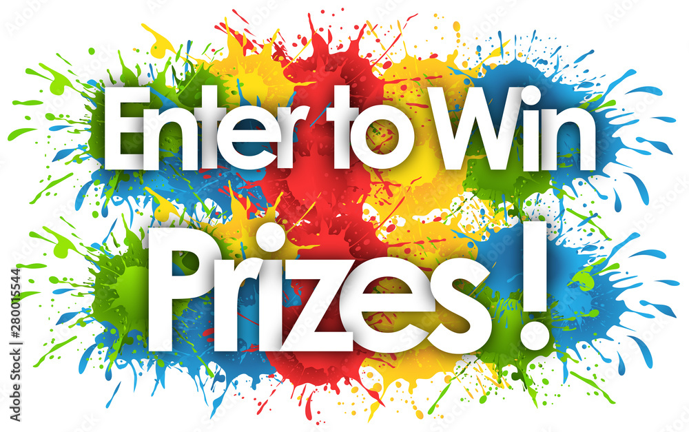 Enter to Win Prizes in splash’s background Stock Illustration | Adobe Stock