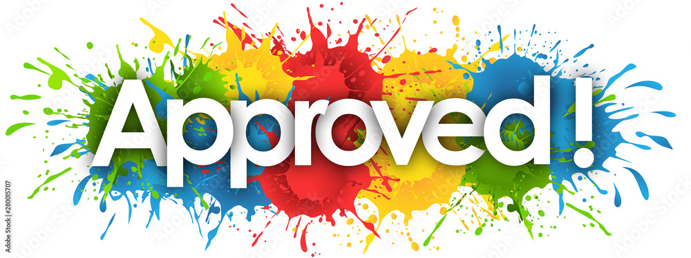 Approved in splash’s background Stock Illustration | Adobe Stock