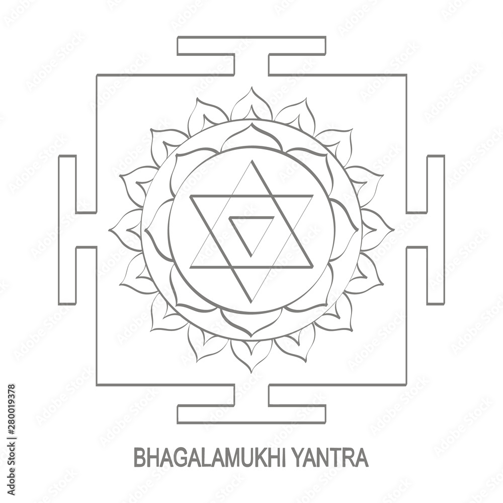 Vector icon with Bhagalamukhi Yantra Hinduism symbol Stock Vector ...