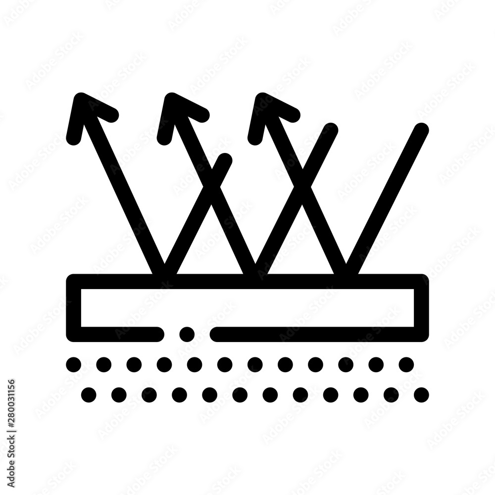 Waterproof Material Floor Vector Thin Line Icon. Waterproof And Fin Sun ...