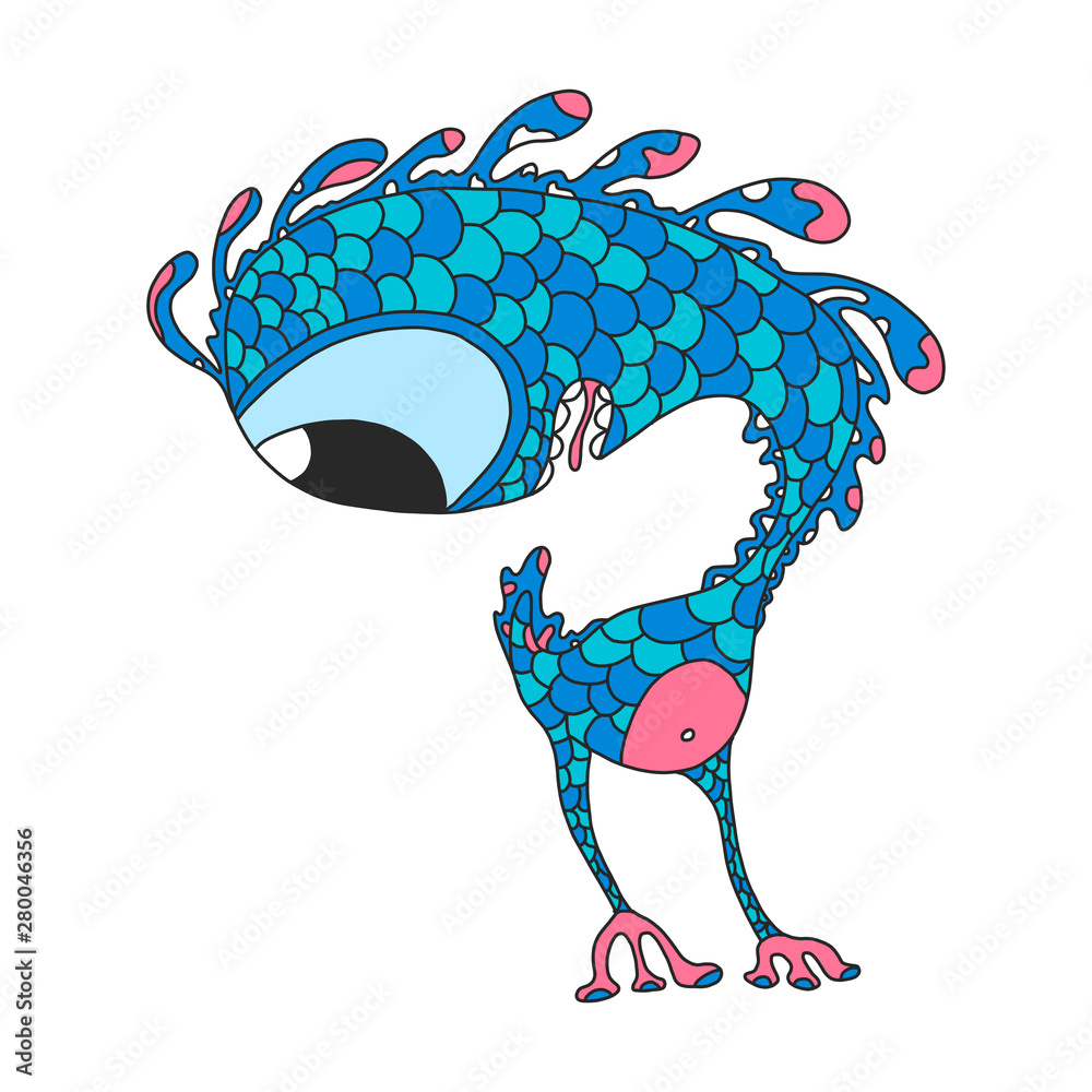 Cartoon blue cool monster . suitable for children's t-shirts pillows ...