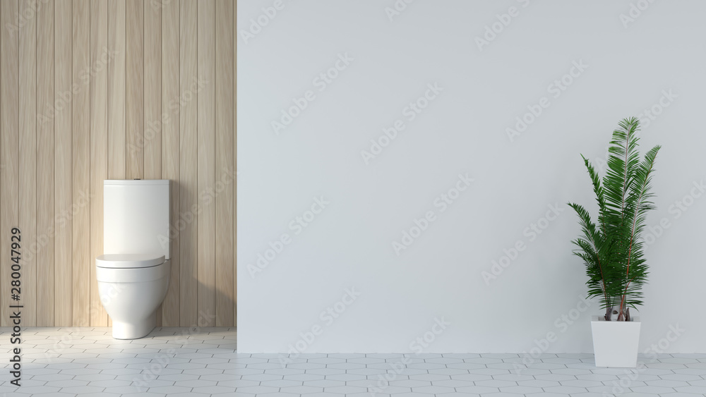 Minimalist clean white empty toilet room interior,shower,modern home ...