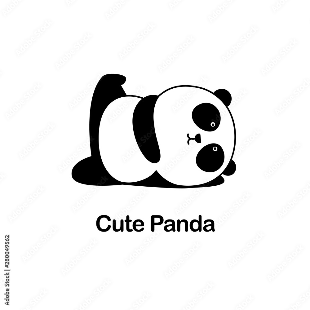 Vector Illustration / Logo Design - Cute funny baby cartoon giant panda ...