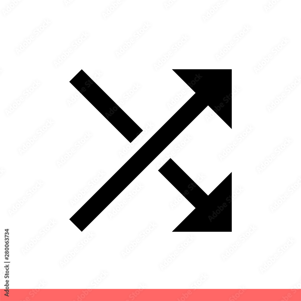 Shuffle icon, randomize symbol. Simple, flat design isolated on white ...