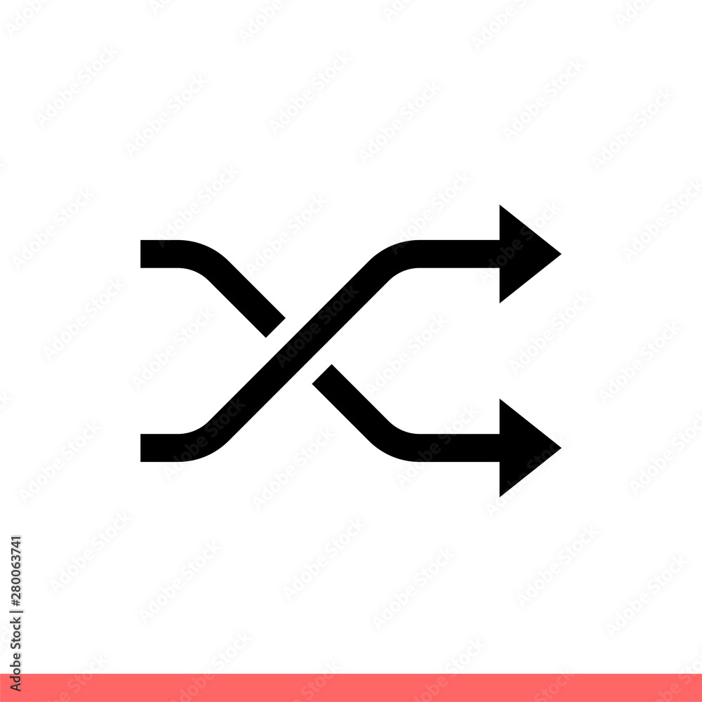 Shuffle icon, randomize symbol. Simple, flat design isolated on white ...