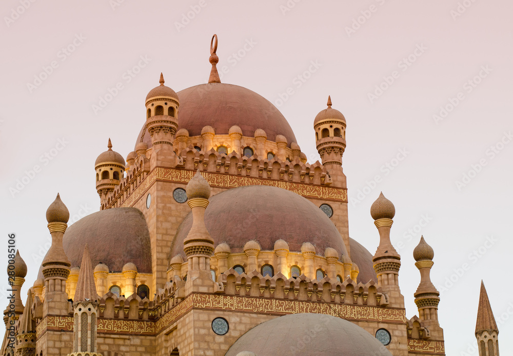 Islamic background with The Al Sahaba Mosque in Sharm El Sheikh against ...