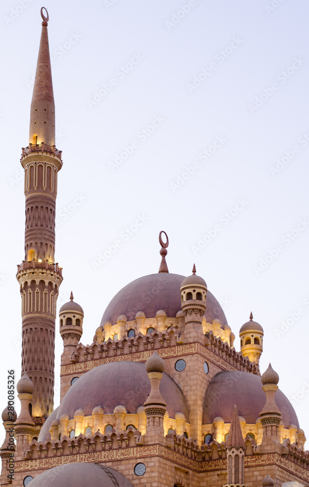 Poster Islamic background with The Al Sahaba Mosque in Sharm El Sheikh ...
