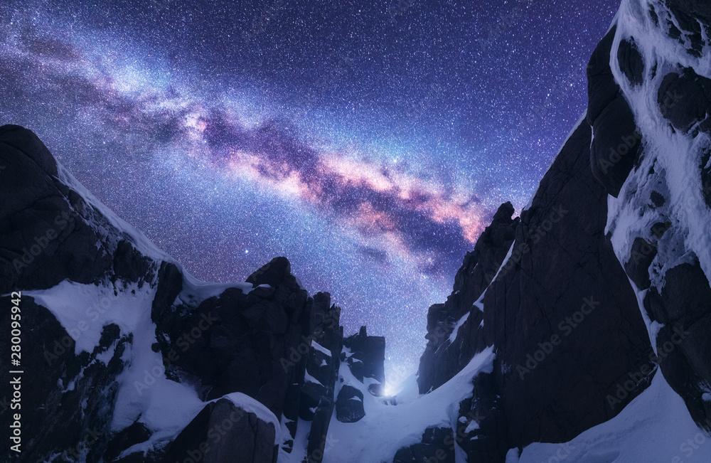 Mountain Snow Galaxy Nebula