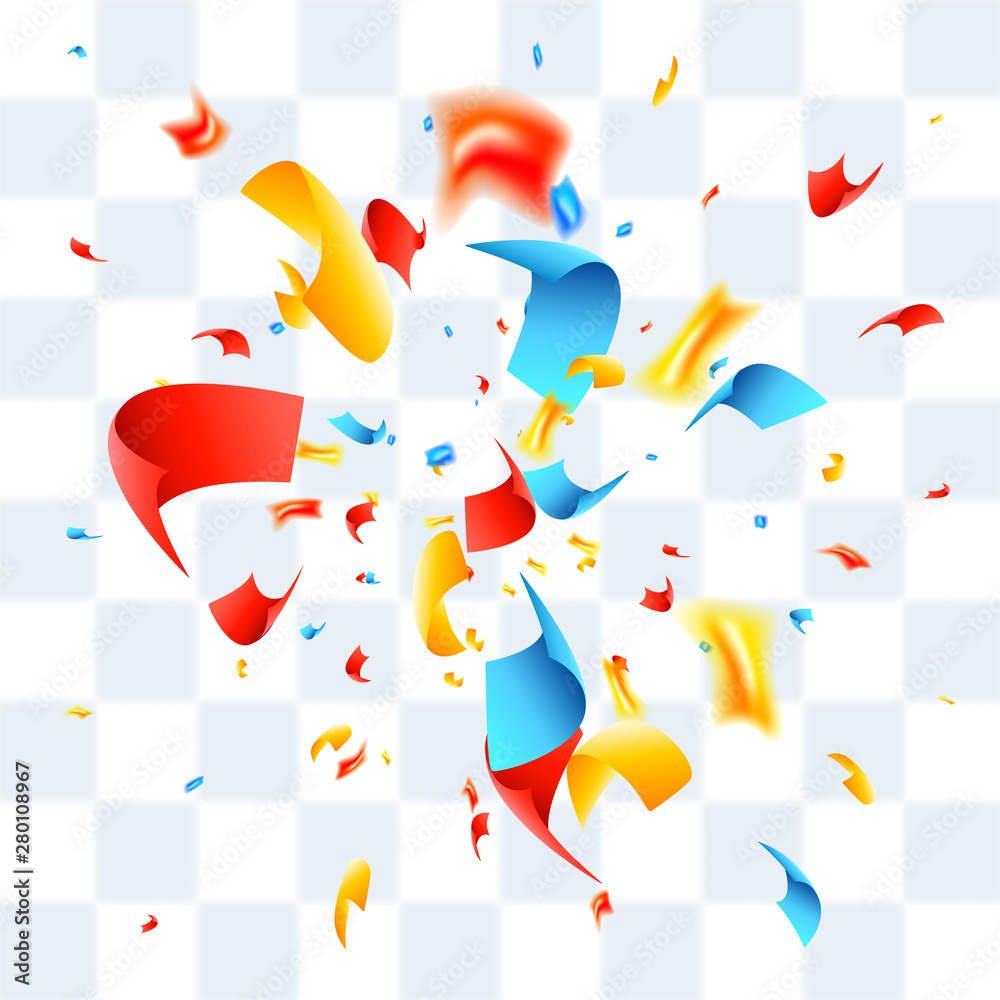 Colorful bright confetti isolated on transparent background. Festive ...