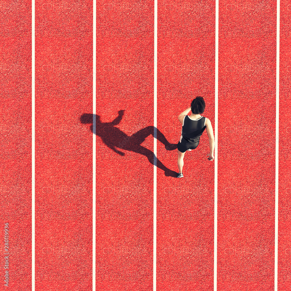 Athlete running track Stock Illustration | Adobe Stock