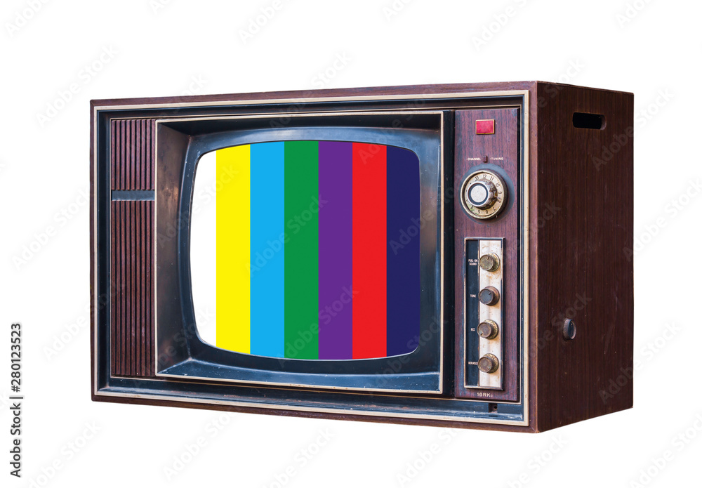 Classic Vintage Retro Style old television with NTSC tv pattern signal ...