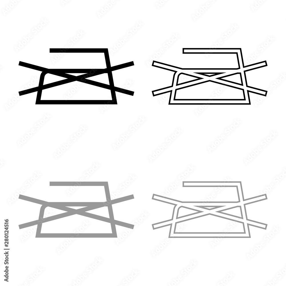 Prohibited Ironing is not allowed Clothes care symbols Washing concept ...