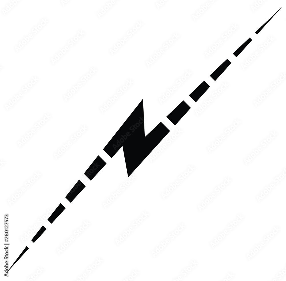 Electric AC high voltage stylized graphic symbol icon logo vector de ...