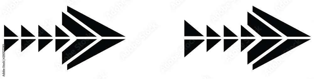 Stylized black vector arrow set Stock Vector | Adobe Stock