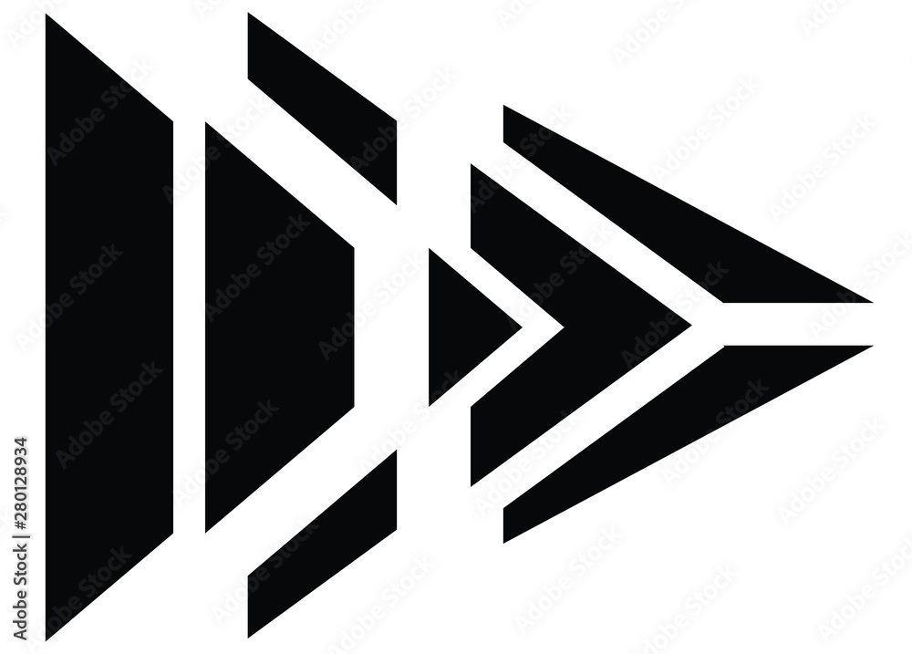Stylized black vector arrow set Stock Vector | Adobe Stock