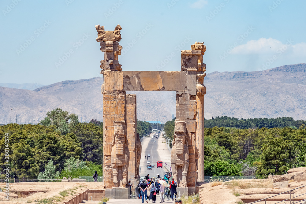 The view of the remaining ruins of the Gate of All Nations in ...