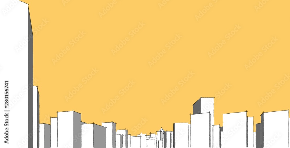 Cityscape modern architecture The scenery of the city, high-rise ...