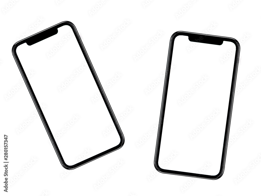 Smartphone similar to iphone xs max with blank white screen for ...
