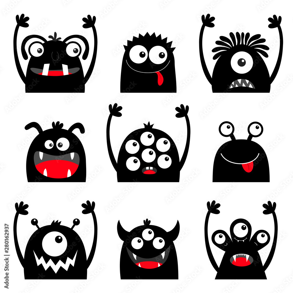 Monster Face Silhouette
