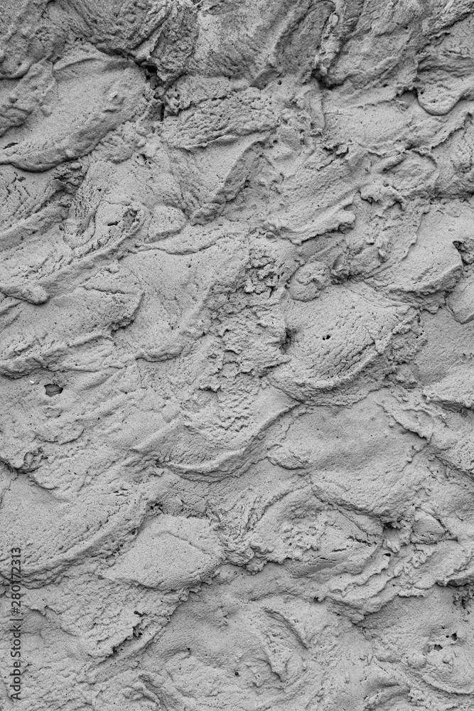 Rough cement plaster on the wall. Facade plaster background. Single-ply ...