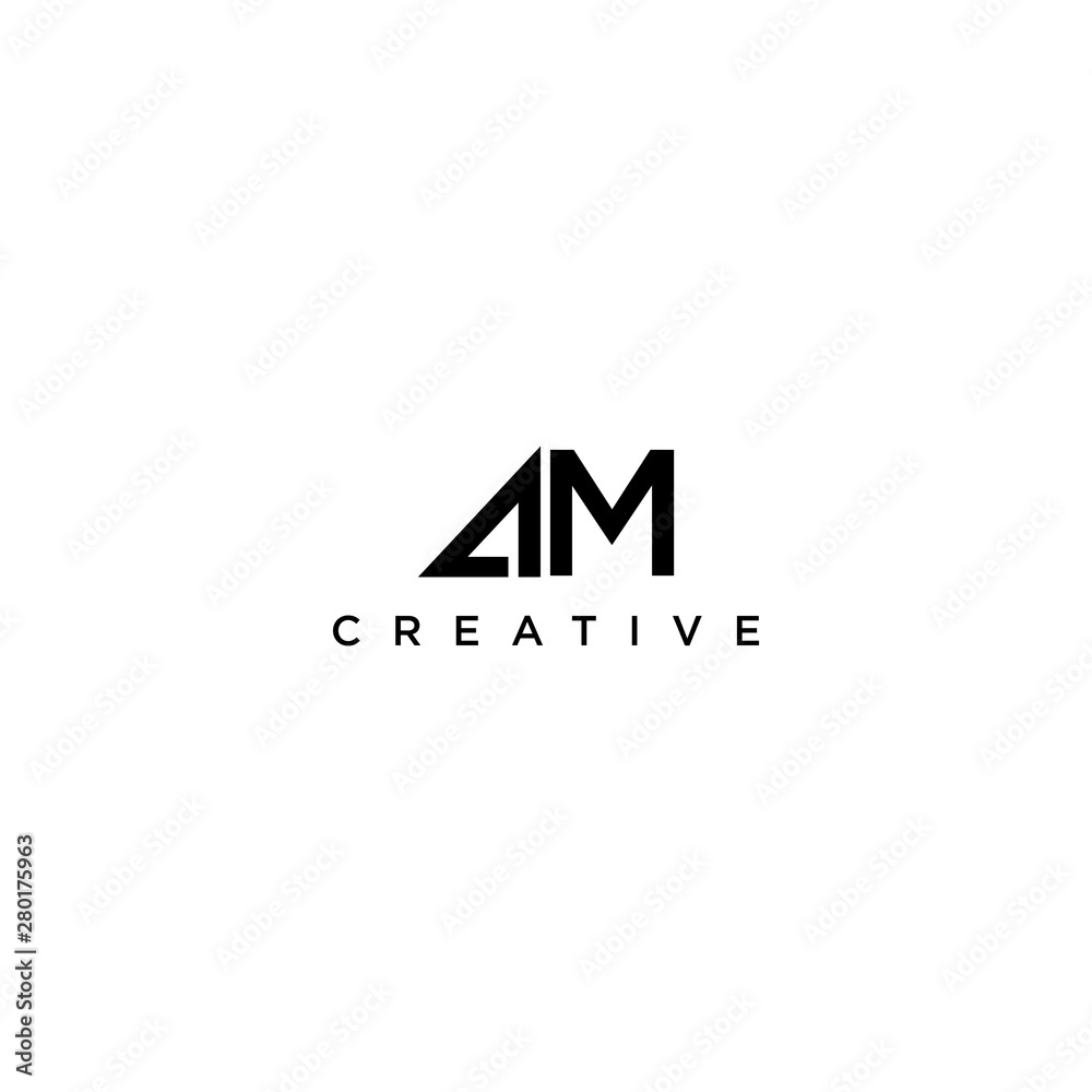 letter AM. logo design vector icon template Stock Vector | Adobe Stock
